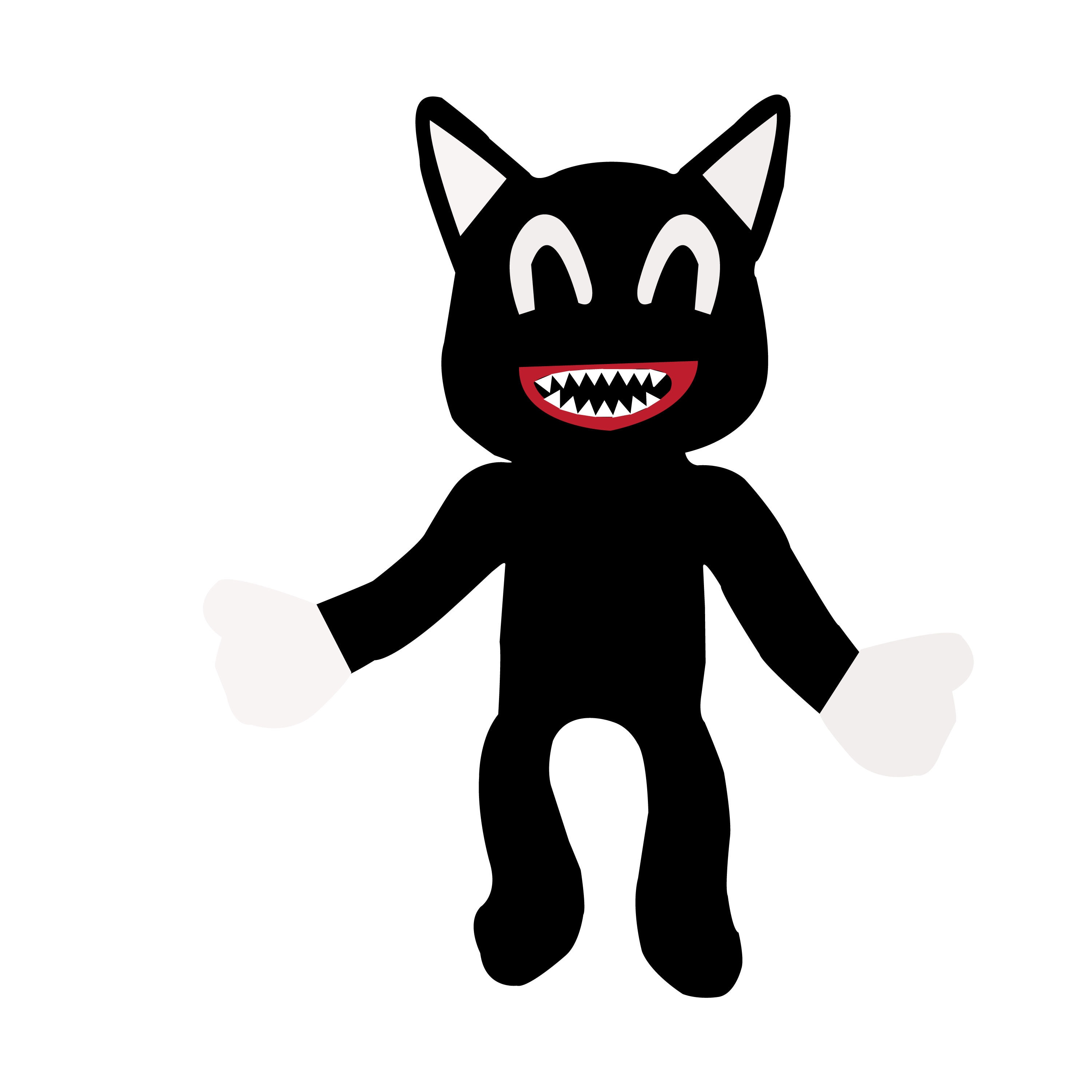 Cartoon Cat Digital Art Clip - Etsy