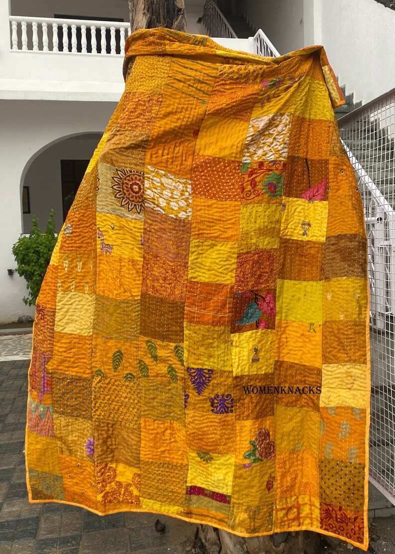 Patchwork Bedspread Bohemian Handmade Quilt Boho Hippie Kantha Quilts ...