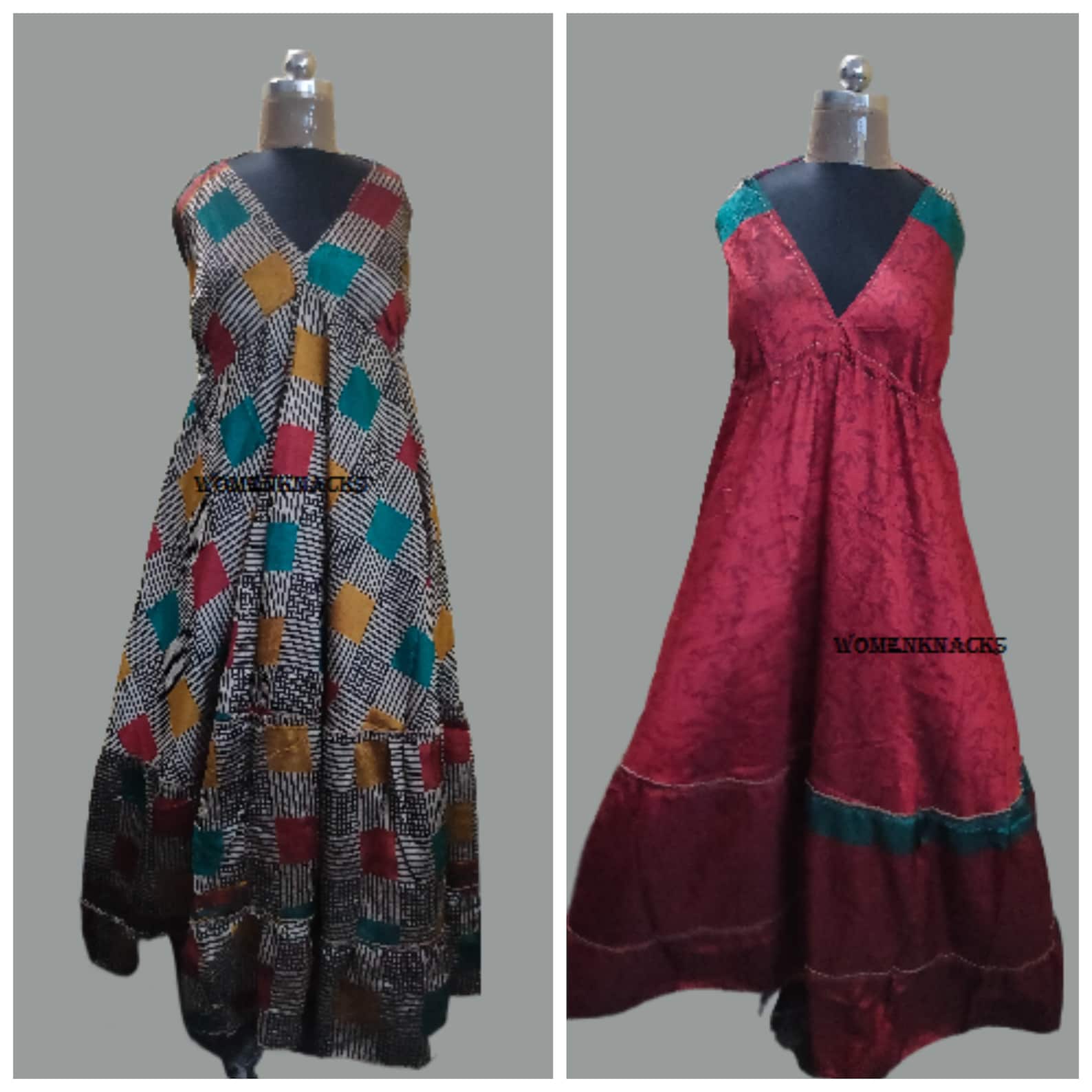 Silk Sari Maxi Dress: Boho Wedding, Beach Party Style - Etsy