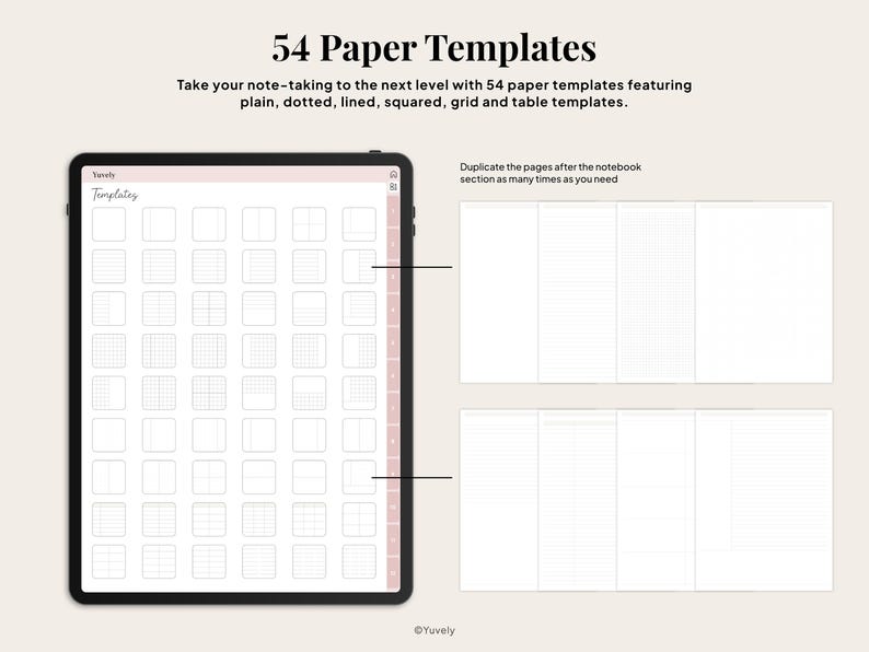 Dusty Rose Digital Notebook for Goodnotes, Notability, iPad ...