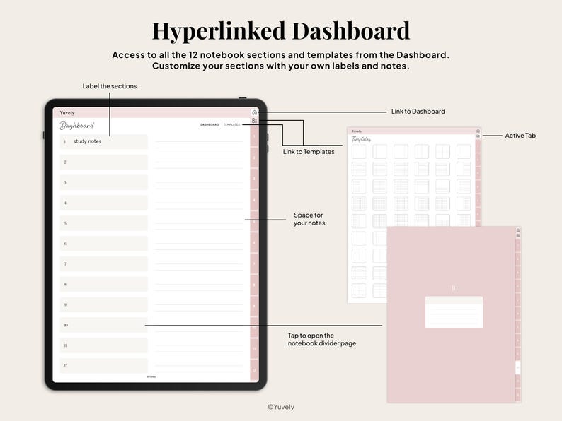 Dusty Rose Digital Notebook for Goodnotes, Notability, iPad ...