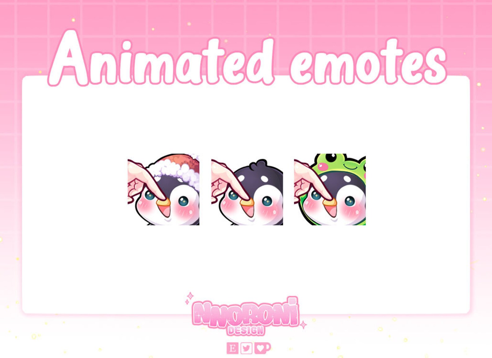 ANIMATED Boop Penguin Black Emotes - Twitch Emotes / Penguin Emotes ...