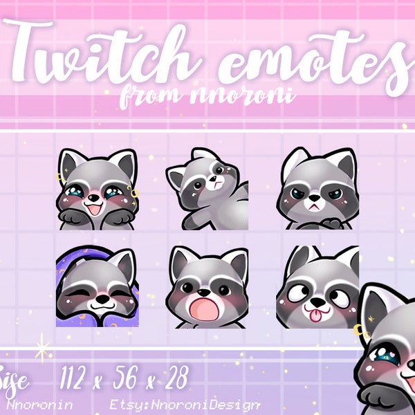 Raccoon Twitch Emotes Animated - Etsy