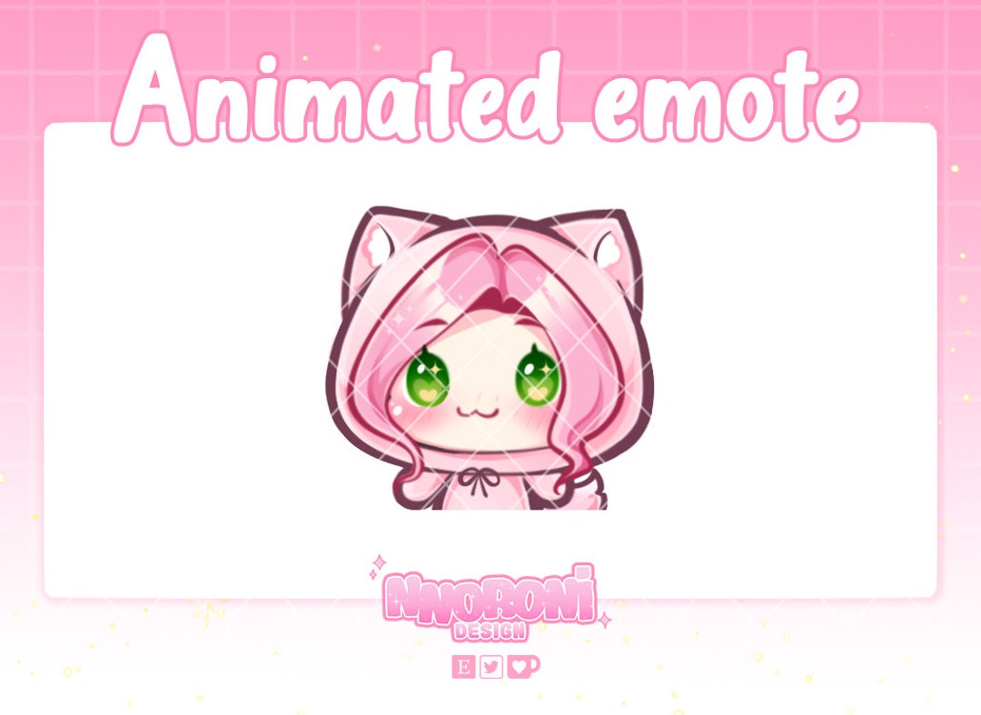 Wiggle Girl Emote Pink Hair Green Eyes - Twitch Emote | Animated Emote ...