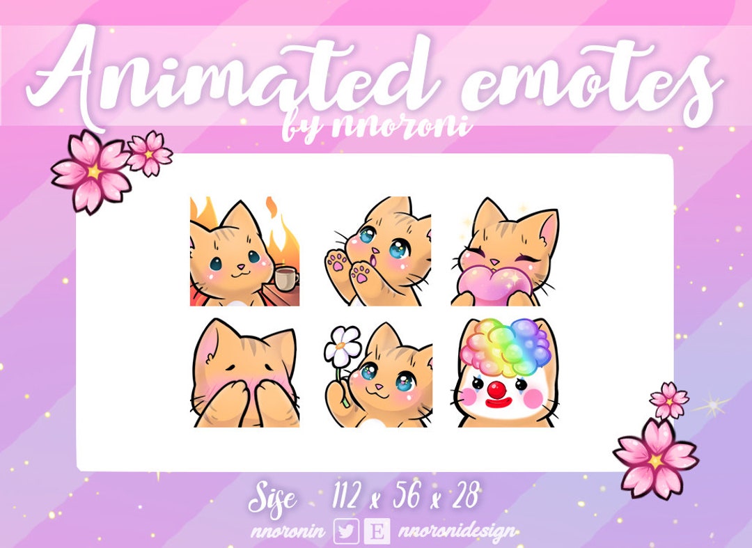 6 Set ANIMATED Red Cat Emotes - Twitch Emotes / Sub Badges / Custom ...