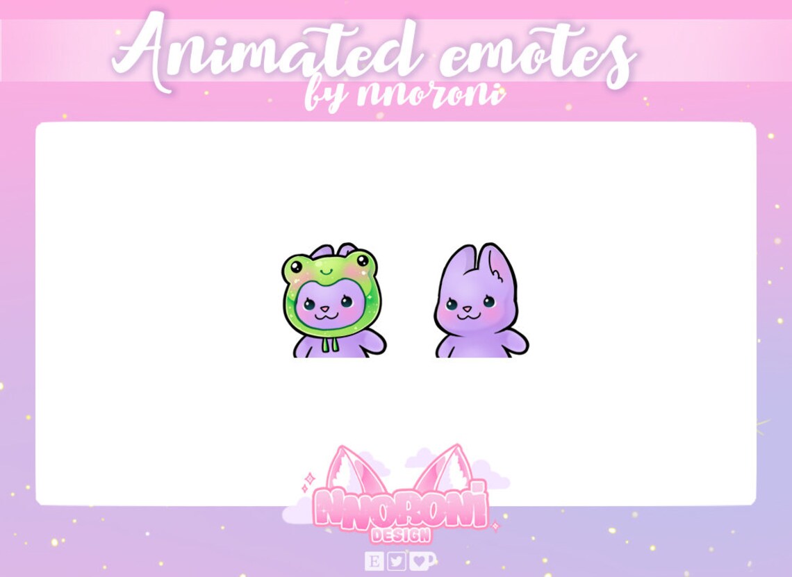 ANIMATED WIGGLE Emote Purple Rabbit Twitch Emotes / Animated - Etsy