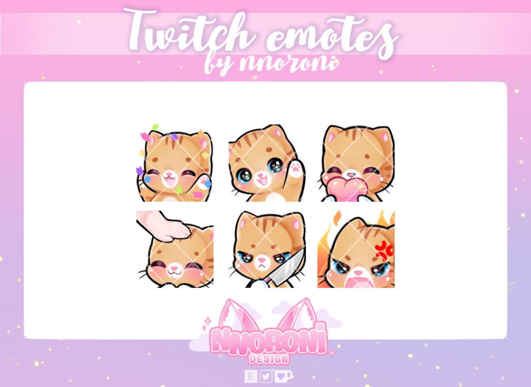1 Set NEW Cat Emotes Red - Twitch Emotes / Penguin Emotes / Animated ...