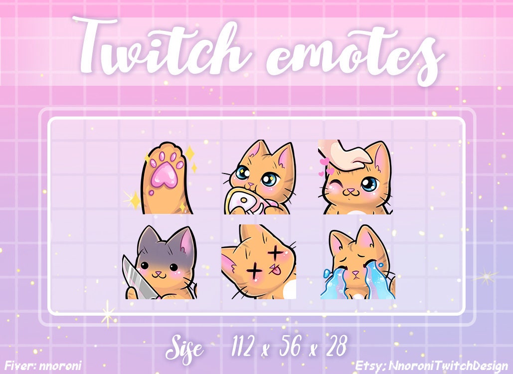 1 Set ANIMATED Red Cat Twitch Emotes / Twitch Emotes/ Kawaii - Etsy