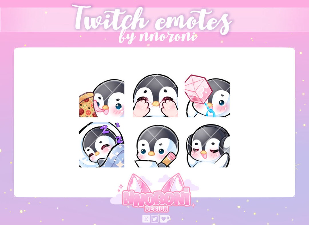 4 Set NEW Penguin Emotes BLACK - Twitch Emotes / Penguin Emotes ...