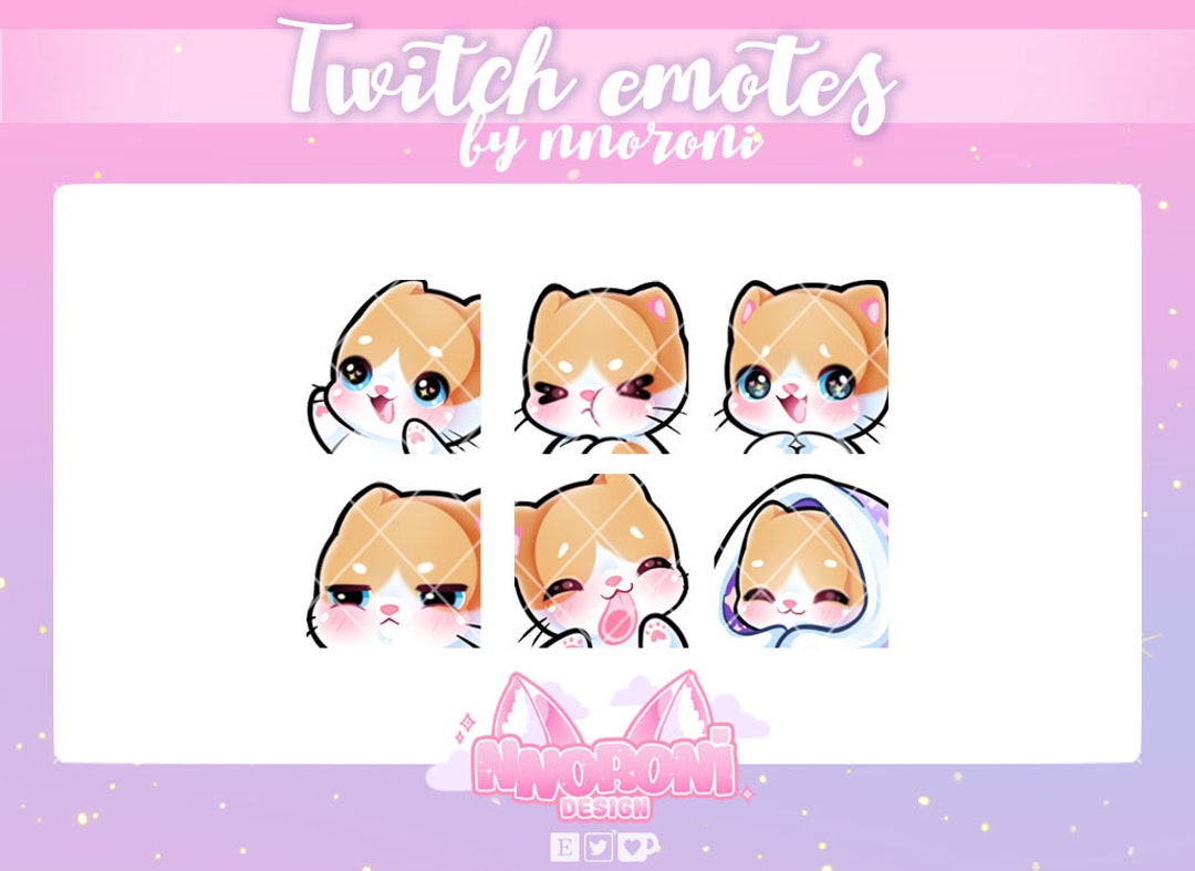 3 Set NEW Cat Emotes White Red - Twitch Emotes / Penguin Emotes ...