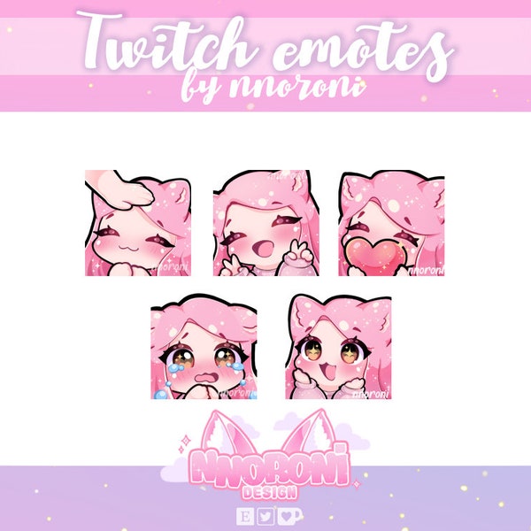 Pink Hair Chibi Emotes - Etsy