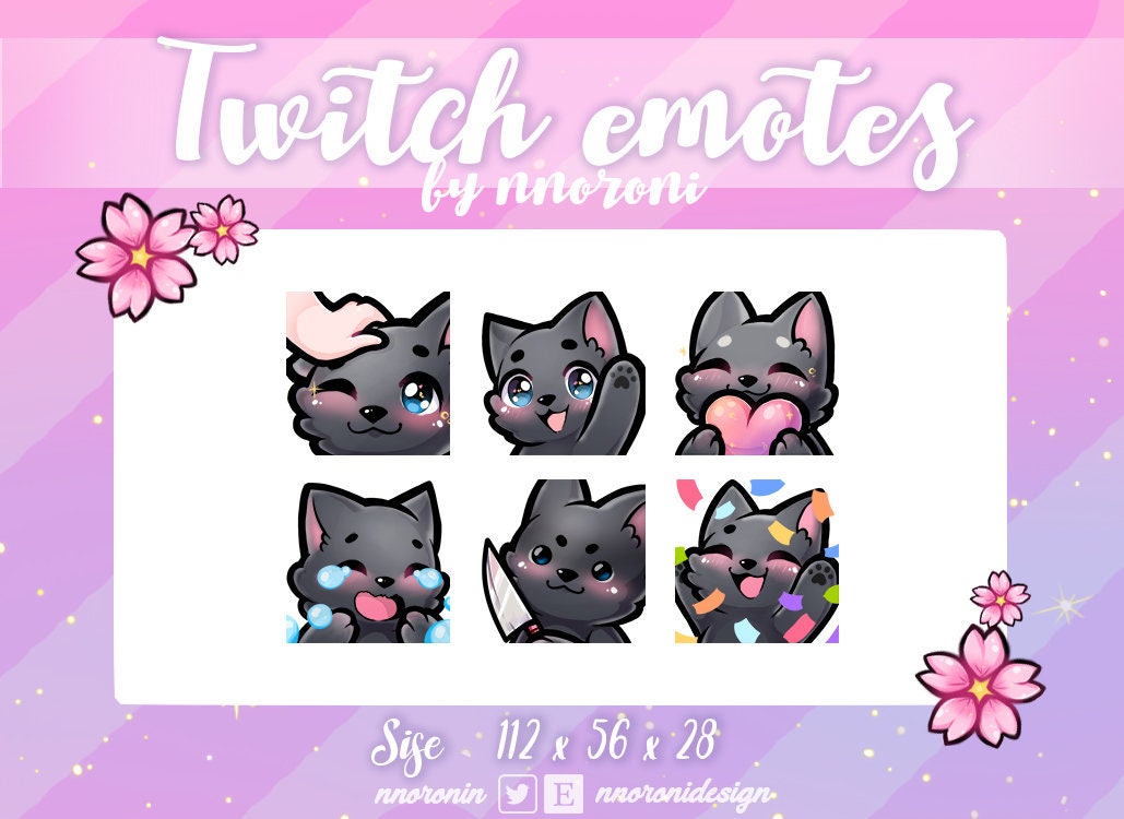 1 Set Black Dog - Twitch Emotes / Sub Badges / Bit Badges / Custom ...