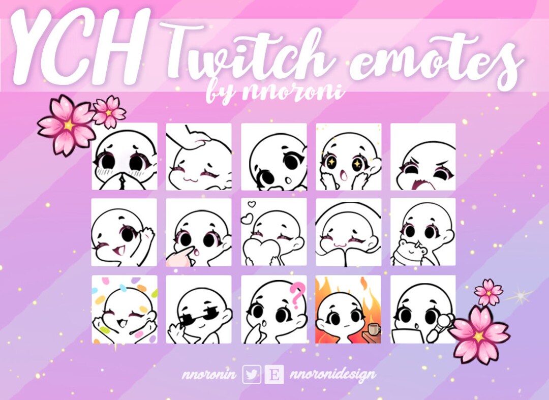 YCH Twitch custom emotes twitch emotes / twitch badges / - Etsy México