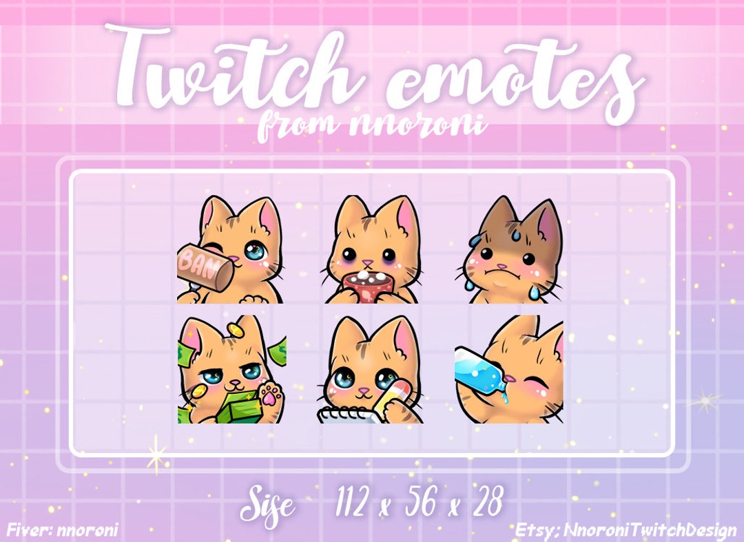 4 Set ANIMATED Red Cat - Twitch Emotes / Twitch Emotes/ Kawaii Emotes ...