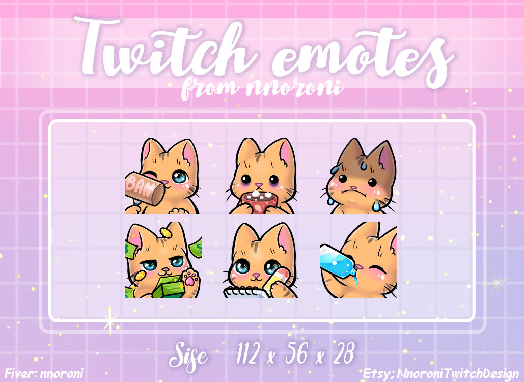4 Set ANIMATED Red Cat Twitch Emotes / Twitch Emotes/ Kawaii - Etsy