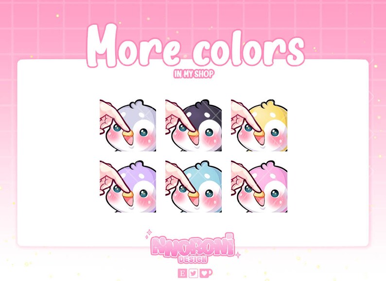 ANIMATED Boop Penguin Pink Emotes - Twitch Emotes / Penguin Emotes ...