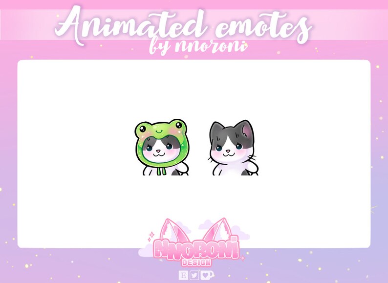 ANIMATED WIGGLE Emote White Black Cat - emote twitch / emote animate ...