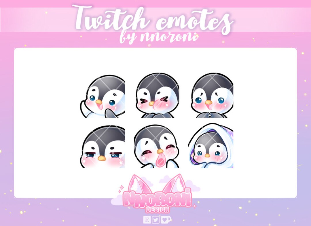 3 Set NEW Penguin Emotes BLACK - Twitch Emotes / Penguin Emotes ...