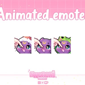 ANIMATED Boop Purple Moon Cat Emotes - Twitch Emotes / Penguin Emotes ...
