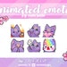 ANIMATED 1 Set Cute Chibi Cat Girl Emote Silver Hair Brown Eyes Twitch ...