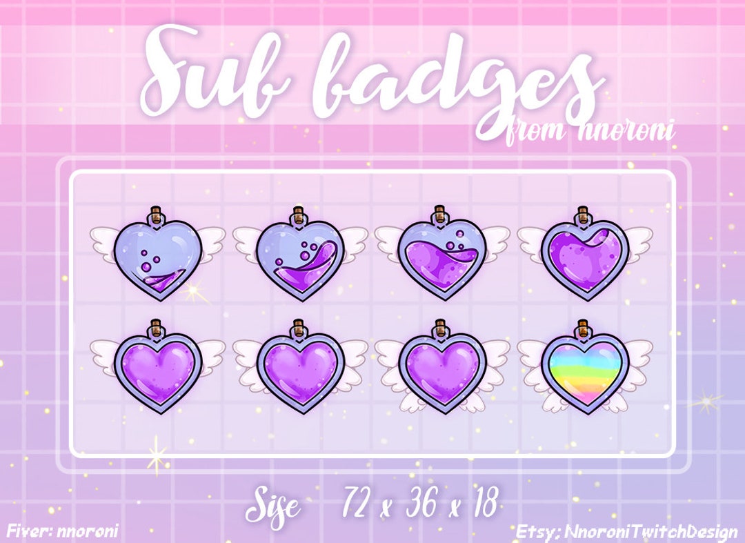 Purple Heat Angel Bottle Sub Badges - Twitch Badges/twitch Emotes ...