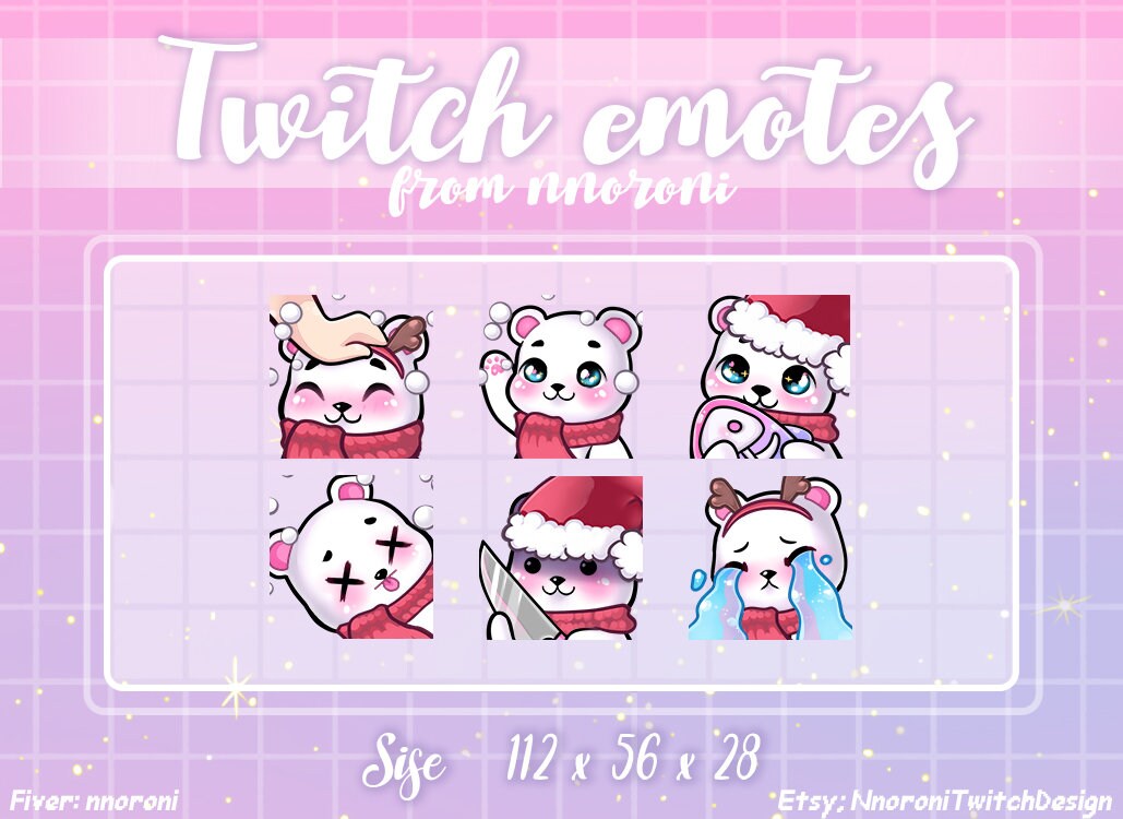 1 ensemble Ours blanc de Noël - Emotes Twitch / sous-badges / emotes ...