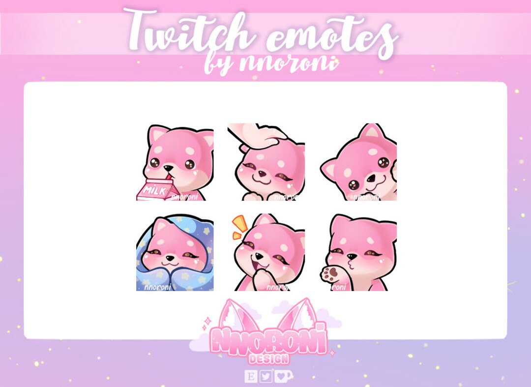 2 Set Shiba Inu Pink - Twitch Emotes / Sub Badges / Animated Emotes ...