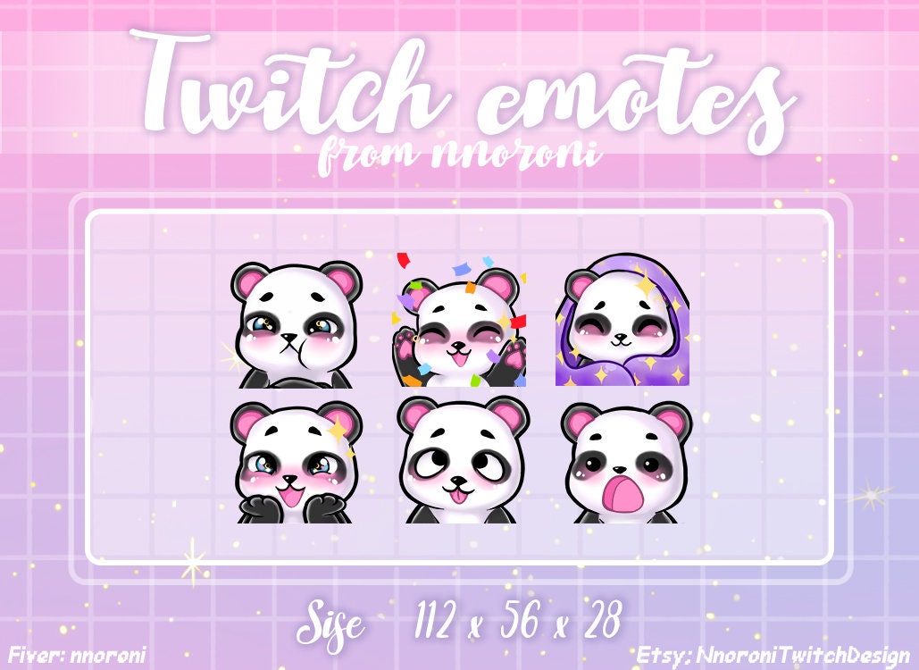 2 Set Panda Twitch Emotes Panda / Sub Badges / Bit Badges / Kawaii ...