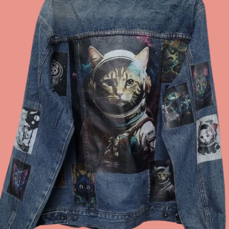 Cat Print Jacket - Etsy