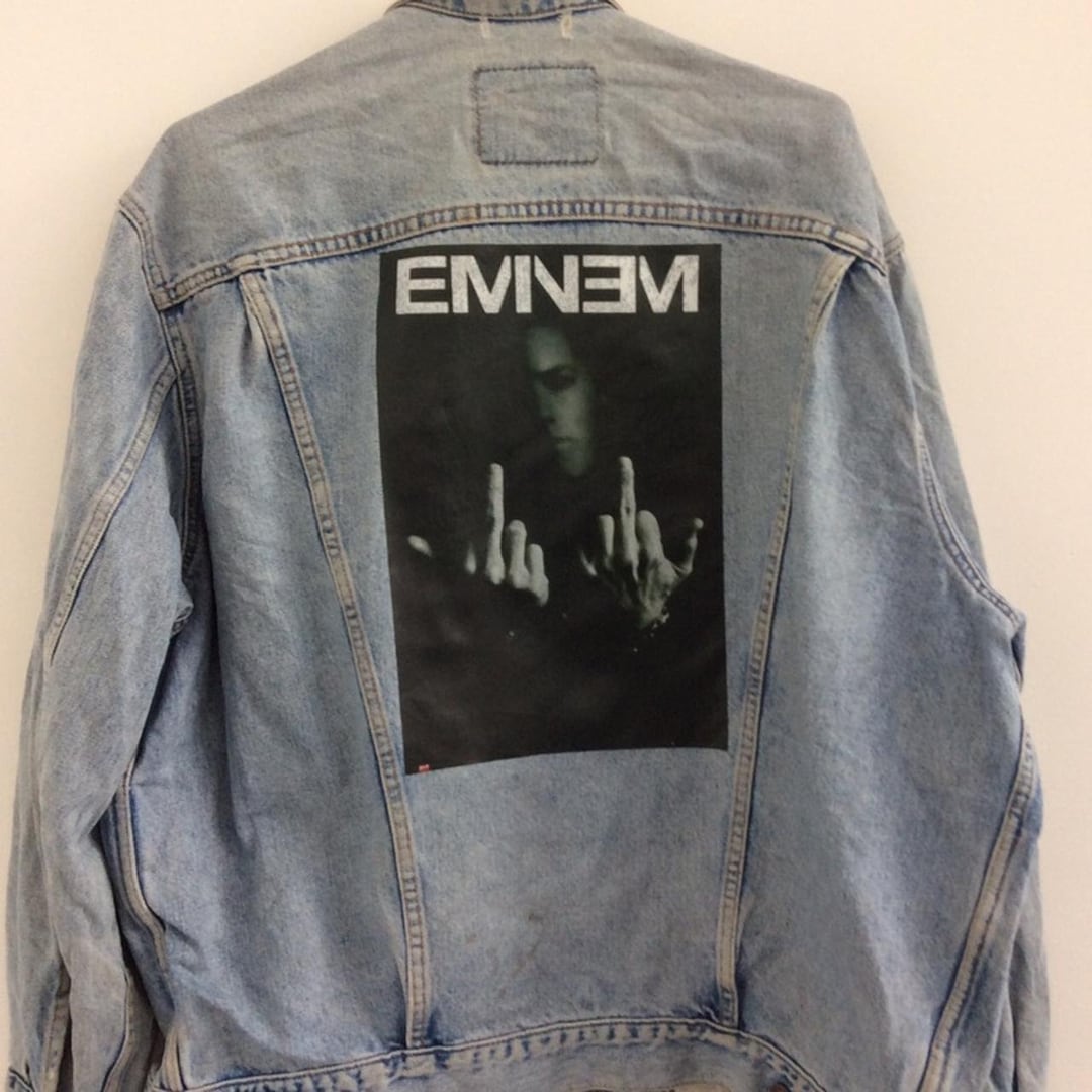 Eminem Customised Vintage 80's 90's Trucker Denim Jeans Jacket S-XXL - Etsy