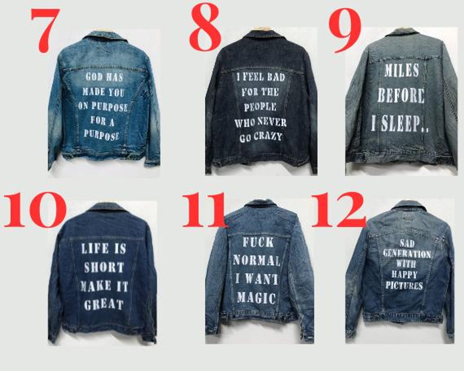 Customized Vintage TEXT Design Denim Jacket 80's 90's Trucker Denim ...