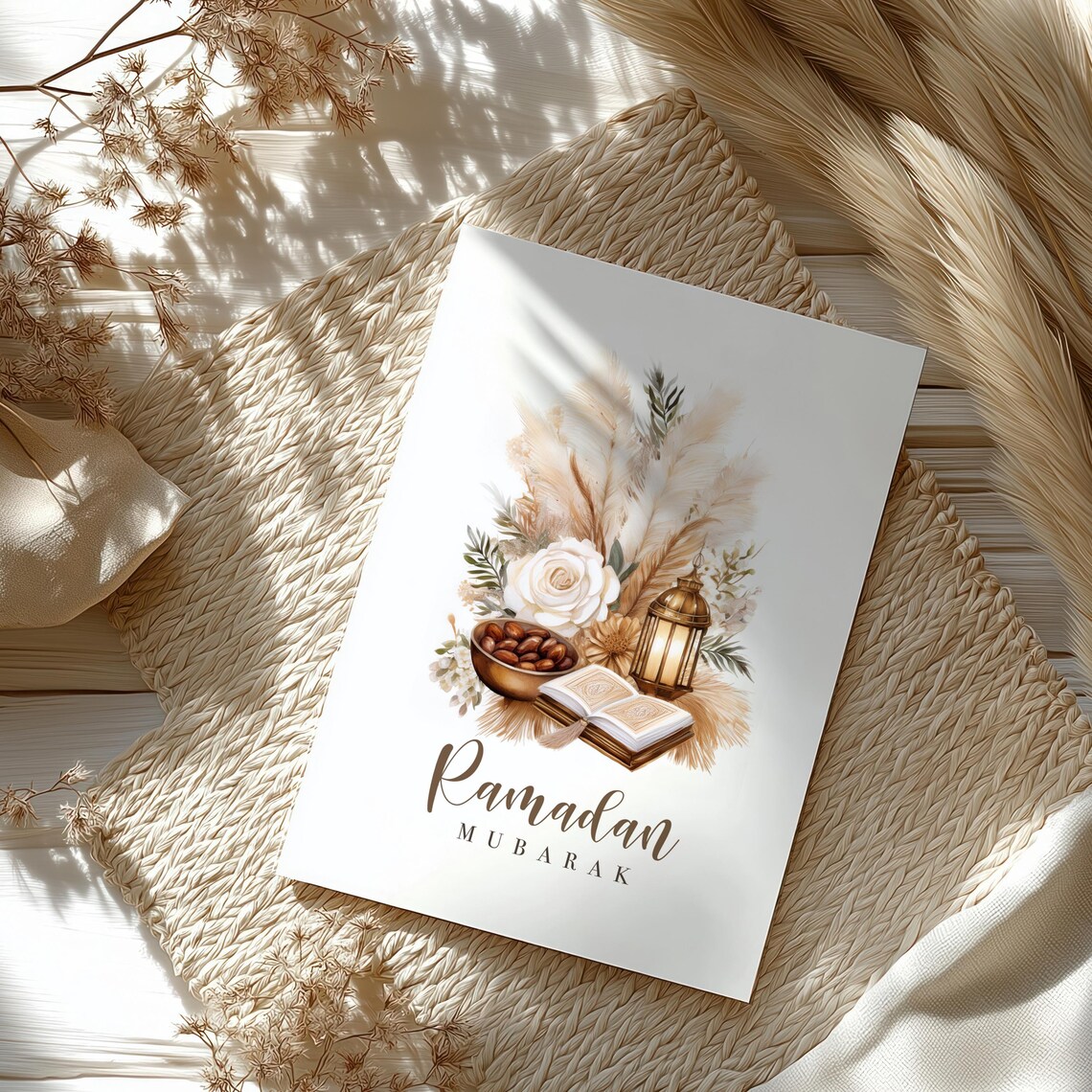 Elegant Ramadan Cards: Printable Greeting Card Set (digital Download ...