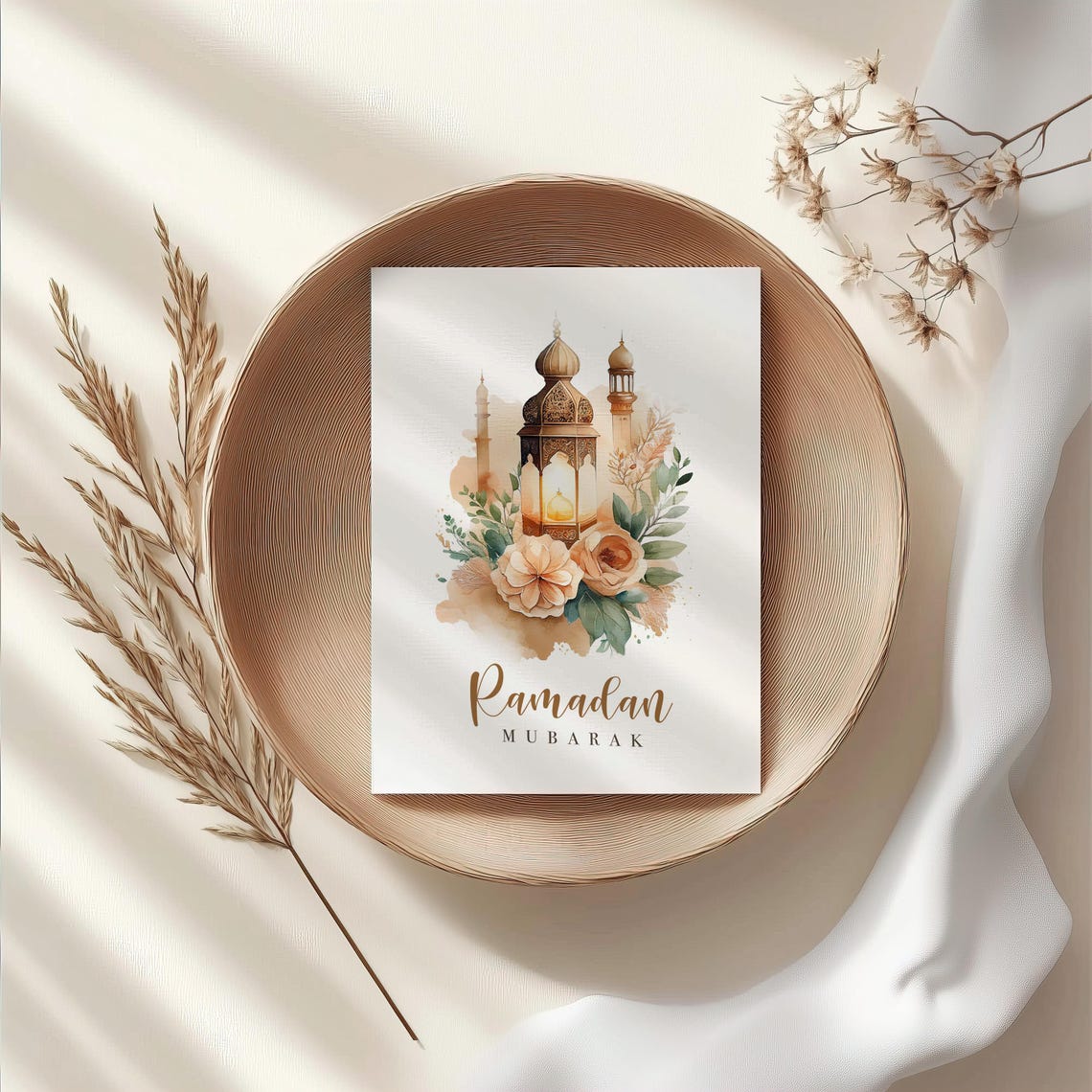Elegant Ramadan Cards: Printable Greeting Card Set (digital Download ...