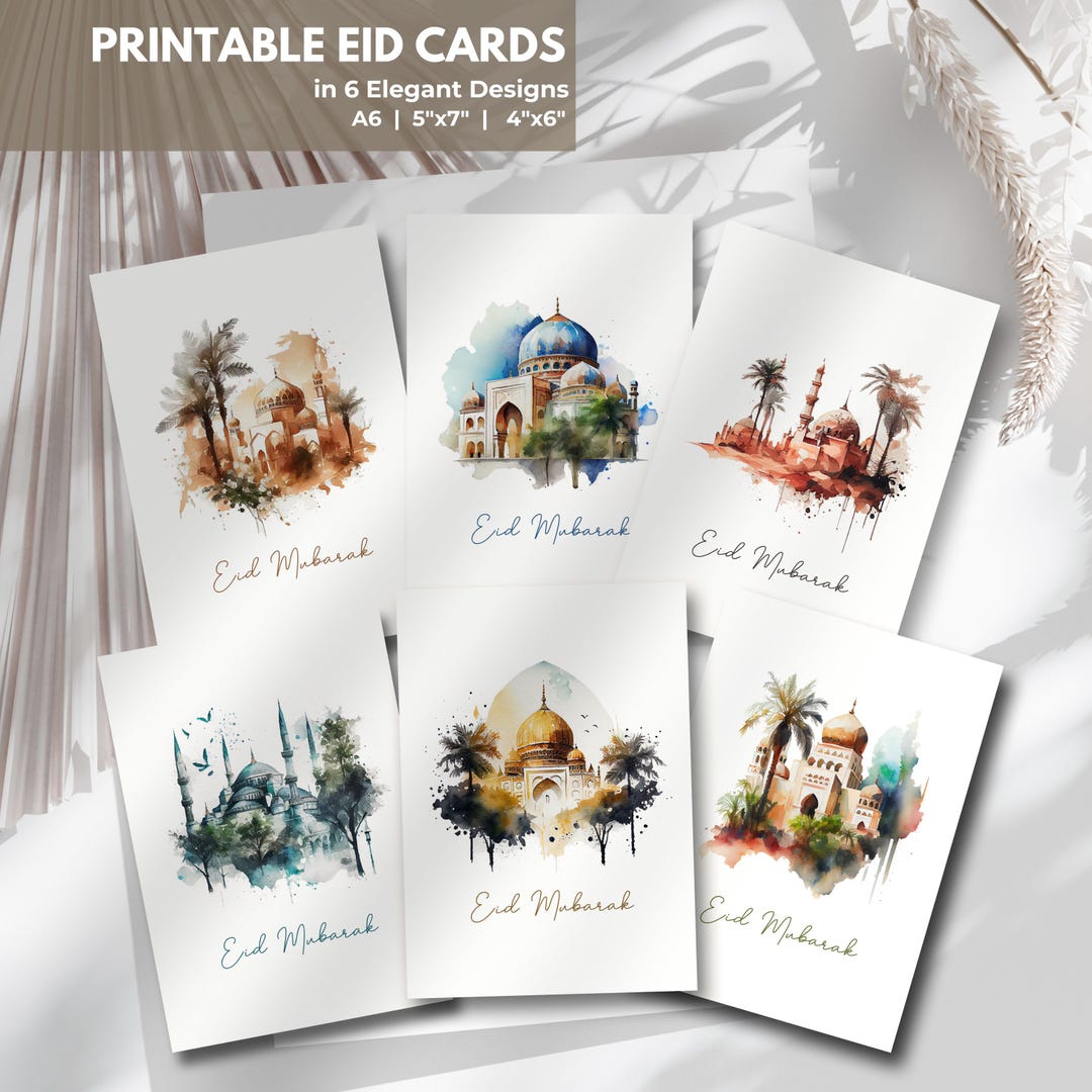 Printable Eid Mubarak Cards | Digital Eid Cards | Beautiful Digital Eid ...