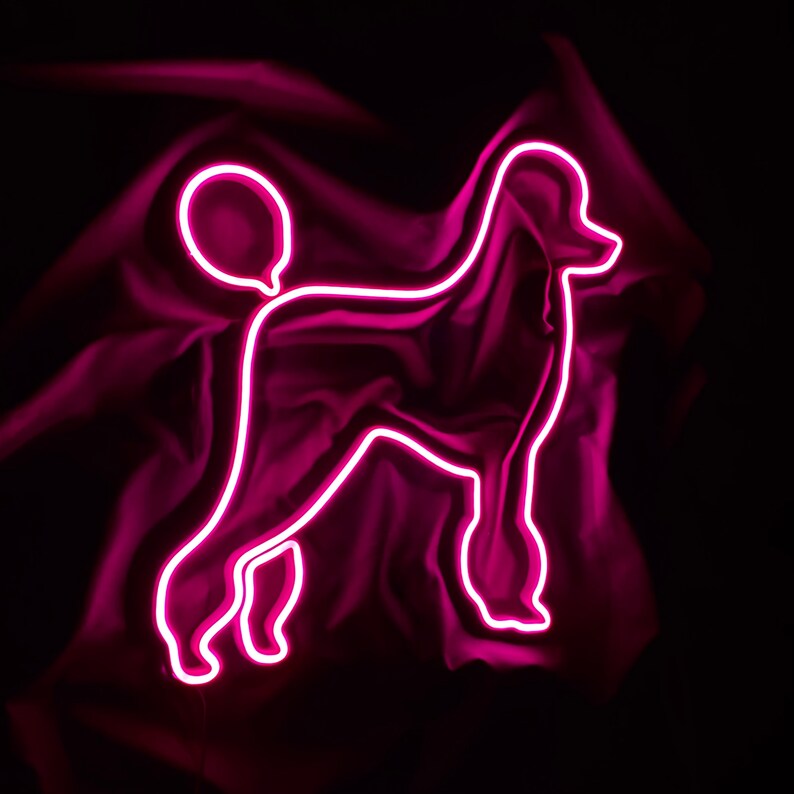 Poodle Neon Sign Pet Shop Sign Animal Neon Sign Neon Sign Dog Poodle ...