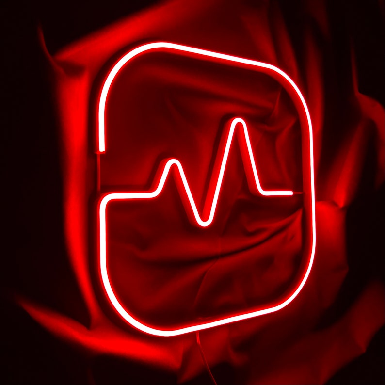 Red Lifeline LED Neon Sign | Doctor, Pulse Design - Etsy