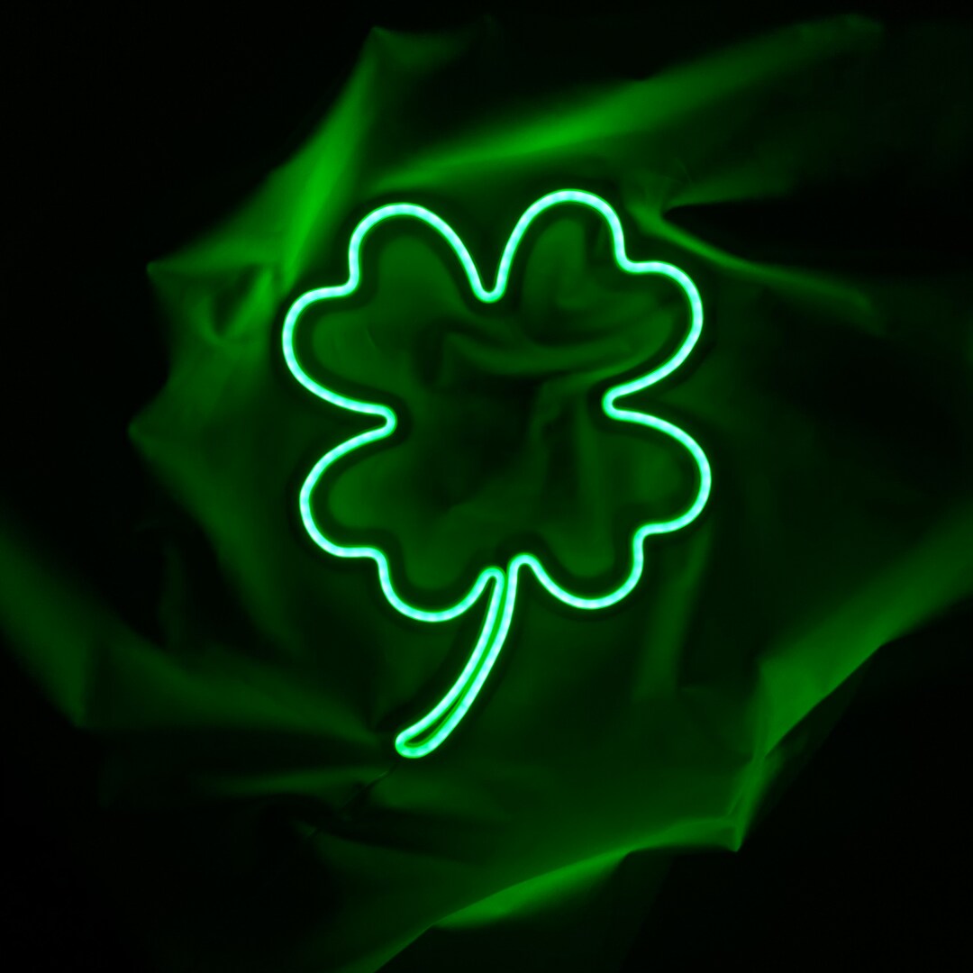 Neon LED Clover Lucky Neon Light Green Neon Light Wall Decor St ...