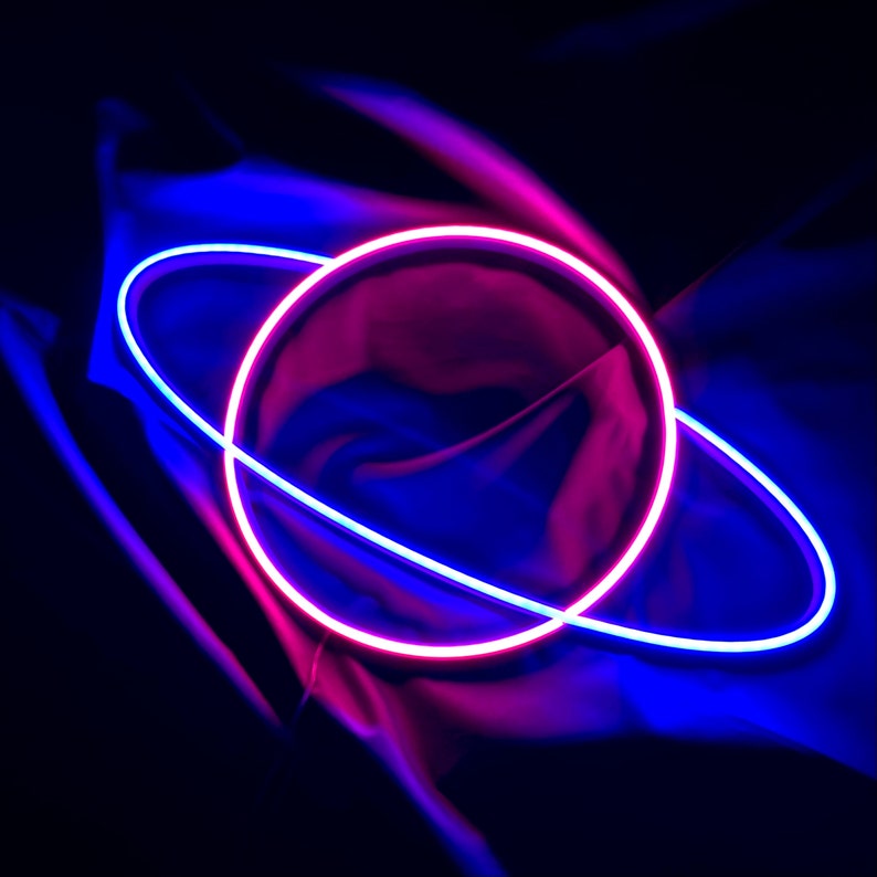 Planet Neon Sign Neon Sign Space Saturn Neon Sign Astro Neon Sign Neon ...