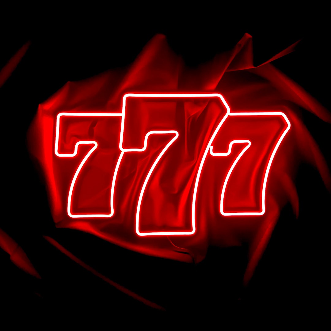 777 Neon Sign for Men's Cave, Casino Lighting, Gift for Him - Red Neon ...