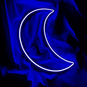 Moon Neon Sign for Bedroom and Nursery | Neon Sign Cerscent | Half Moon ...