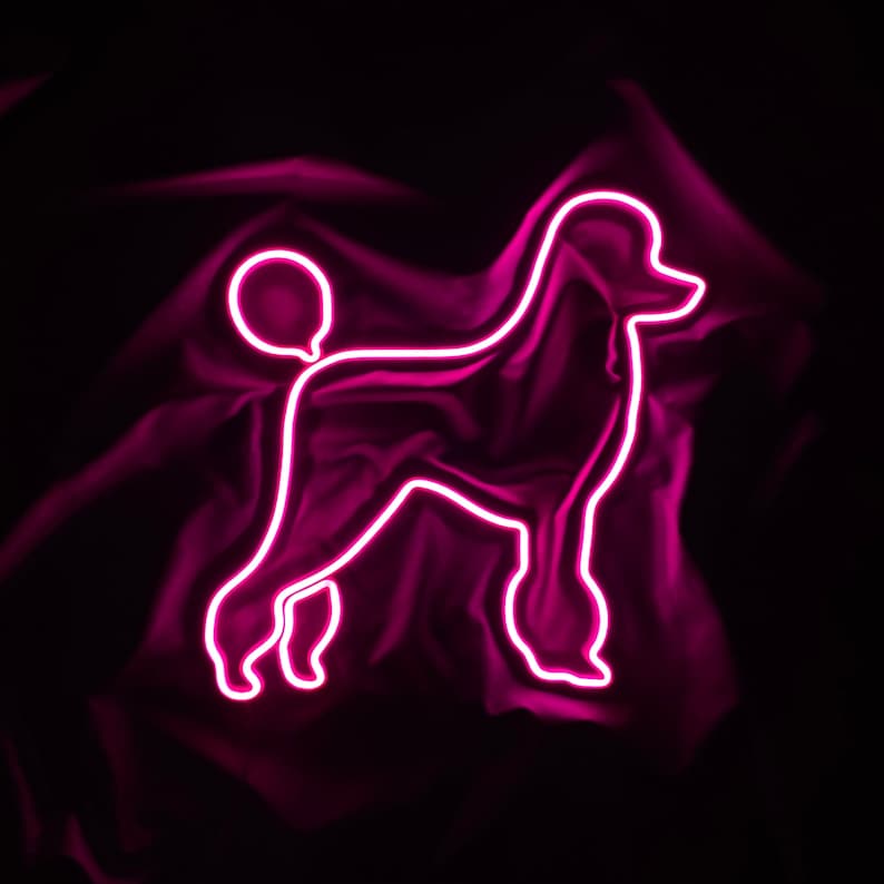 Poodle Neon Sign Pet Shop Sign Animal Neon Sign Neon Sign Dog Poodle ...