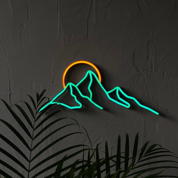 Neon Mountain - Etsy