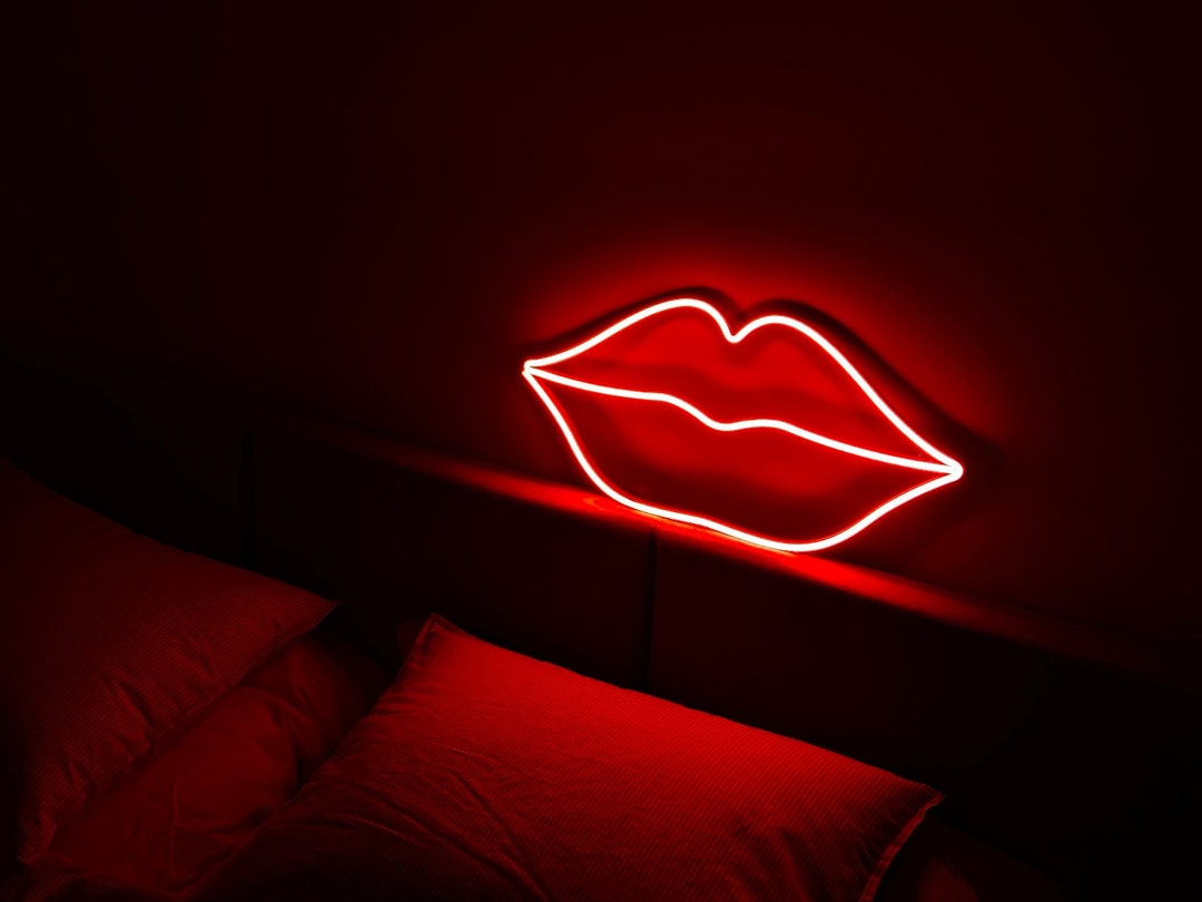 Lips Neon Sign Decor | Neon Sign Mouth | Red Lips Neon | Kisses | Gift ...