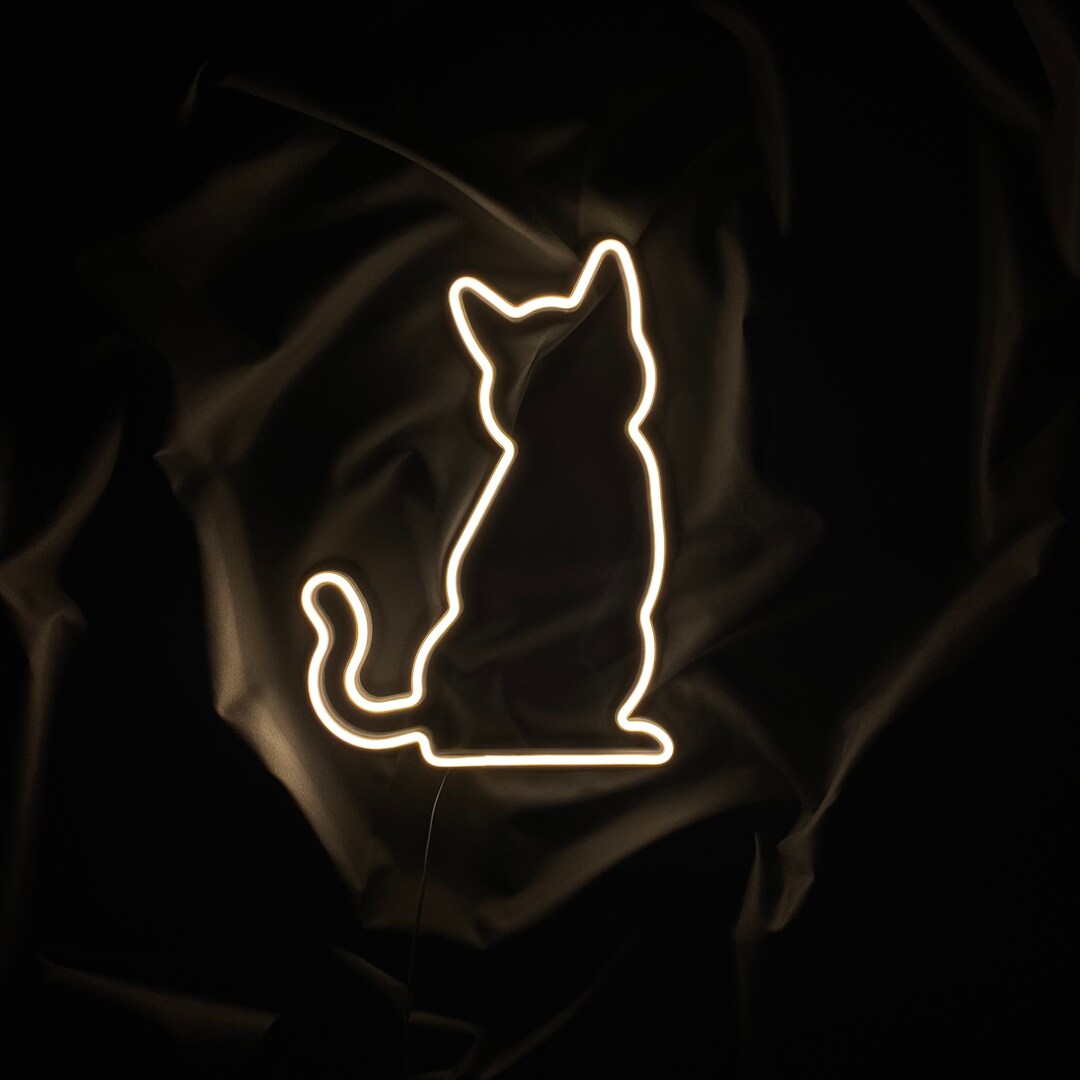 Cat Neon Sign for Nursery | Neon Sign Kitty | Neon Sign Cat | Sitting ...