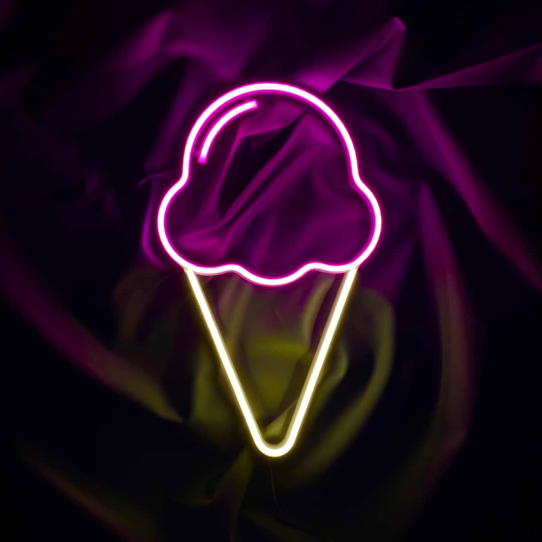 Neon LED Ice Cream | Neon Ice Cream Parlolr | Ice Cream Decoration ...