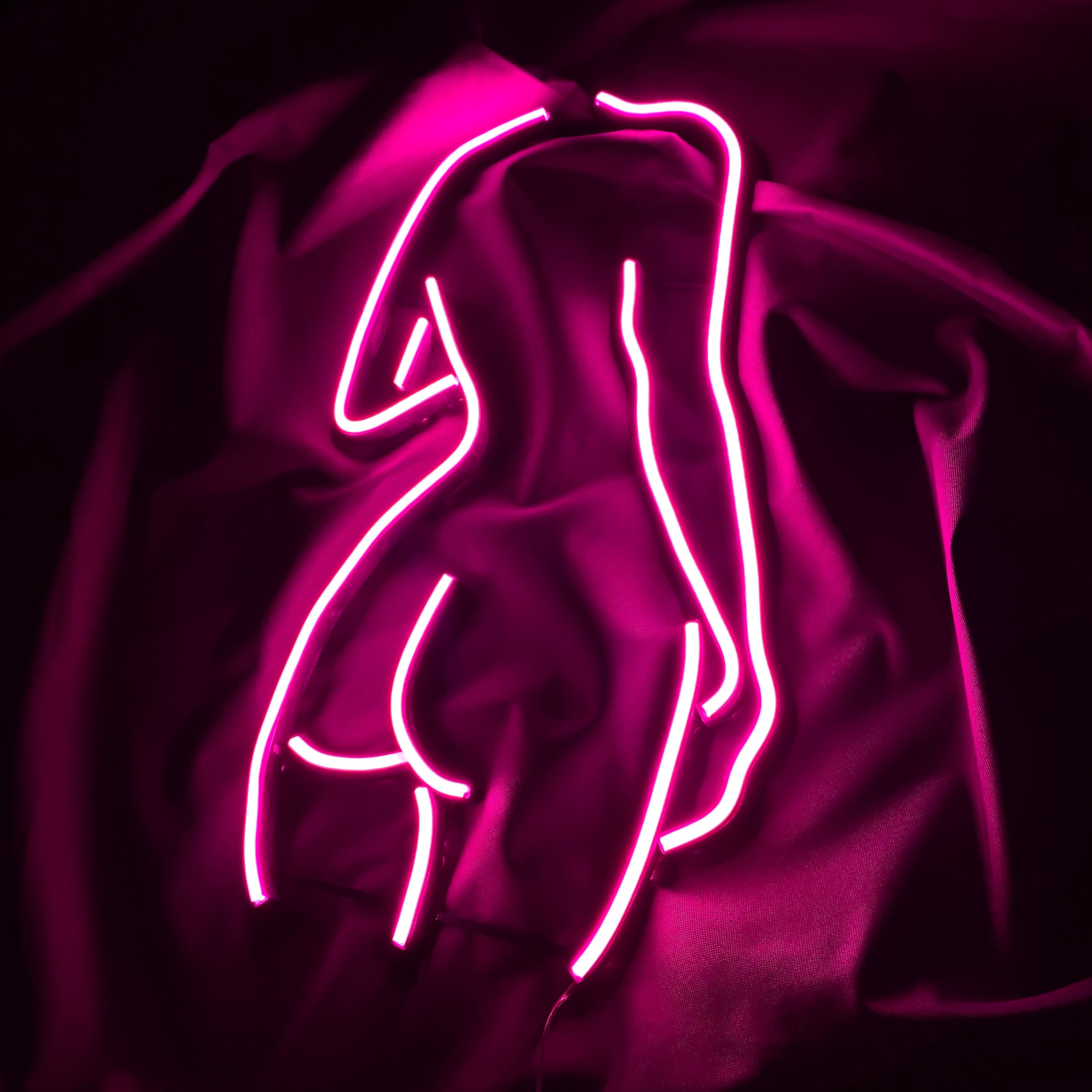 Female Body Neon Sign Wall Art Female Body Line Art Decor Neon Sign ...