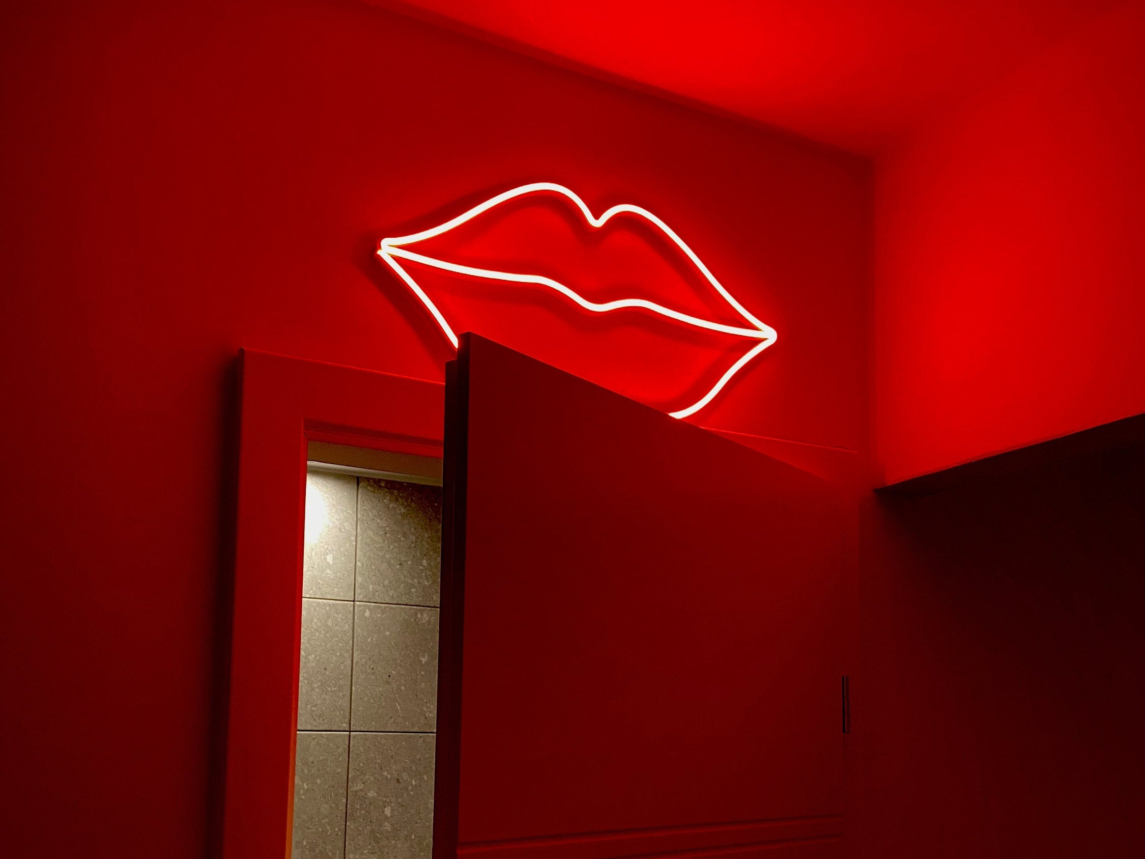 Lips Neon Sign Decor | Neon Sign Mouth | Red Lips Neon | Kisses | Gift ...
