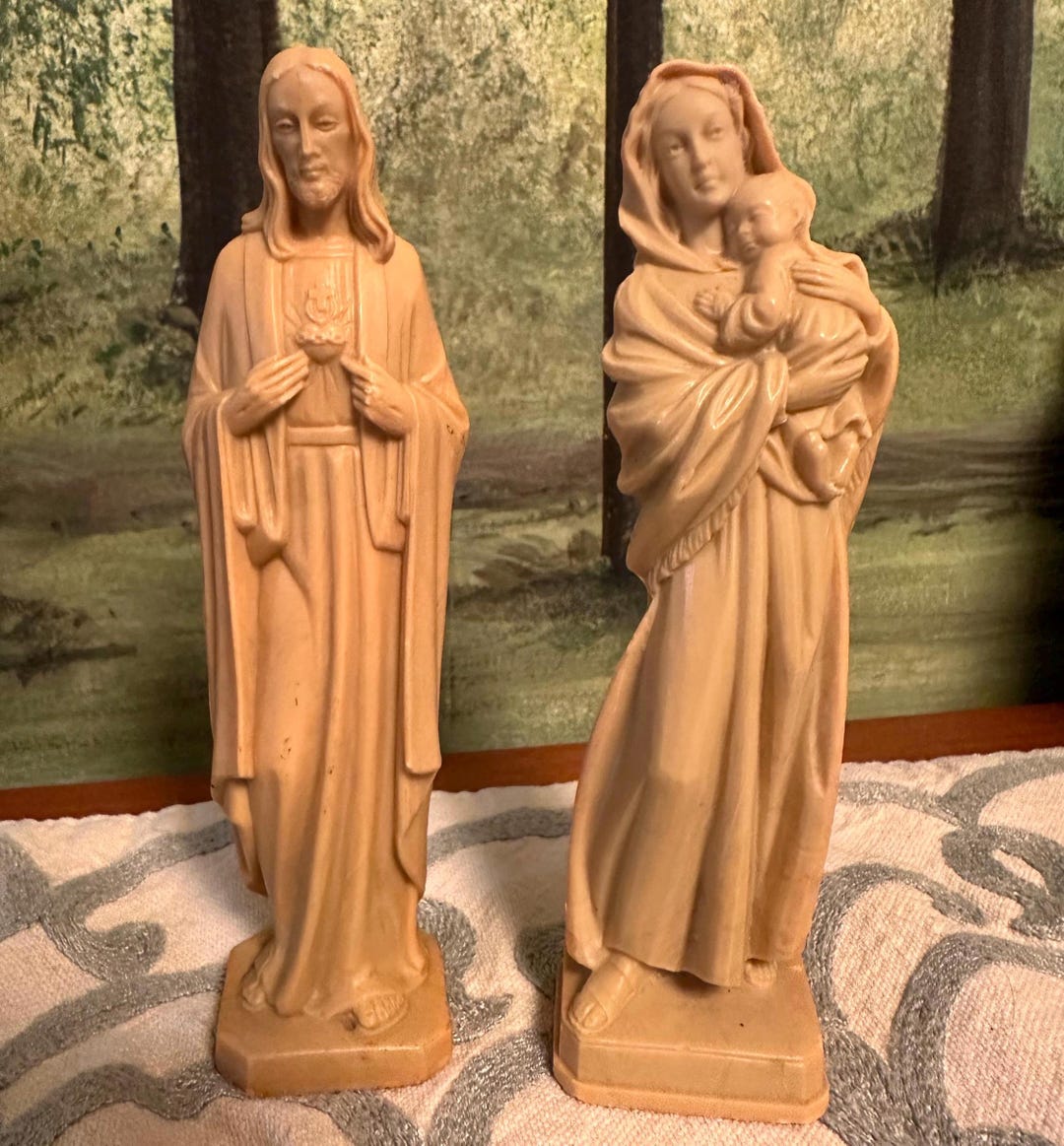 Vintage MCM Molded Plastic Holy Family Mary and Jesus 6 Statues - Etsy