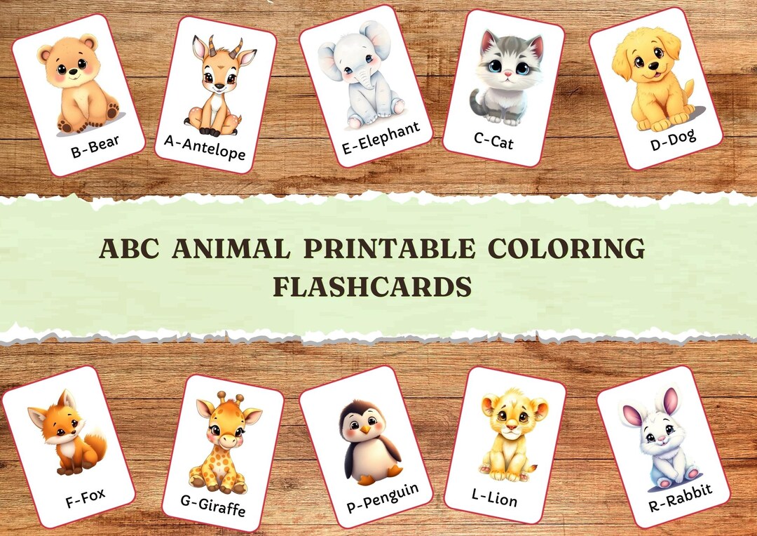 Baby Animal Alphabet Flashcards | ABC Printable Flashcards for Kids ...