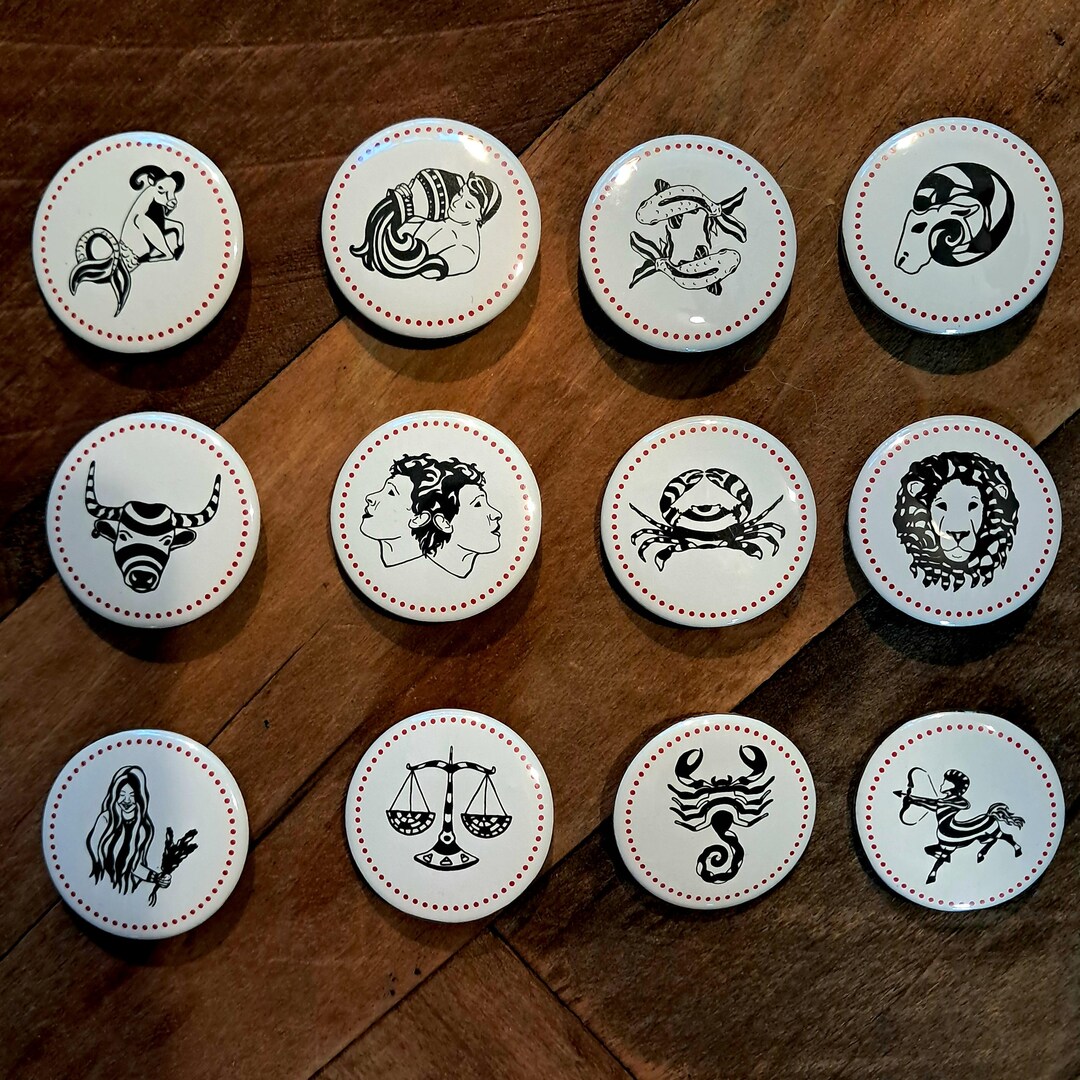 Buttons - Zodiac Collections - 1.5" Round - USA Made - Etsy